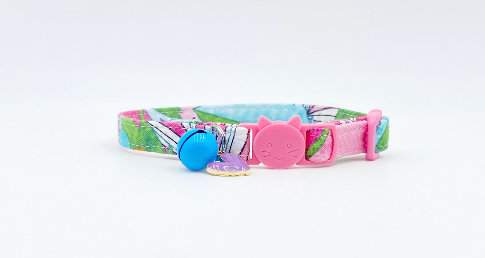 Floral Dream in Pink Fabric Cat Collar – Bells & Whiskers Fabric ...